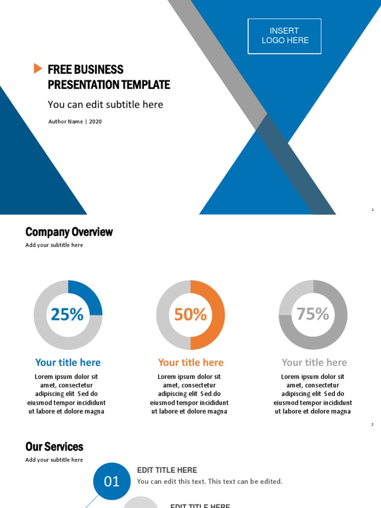 A Customizable Business Presentation Template for Company Overviews ...