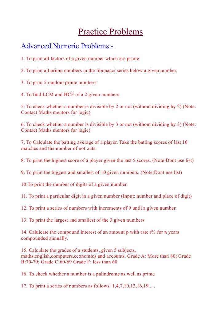 Practice Problems | PDF | Numbers | Prime Number