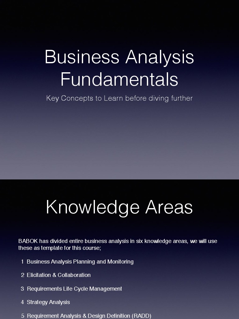 Business Analysis Fundamentals BACCM PDF | PDF | Business Analysis ...