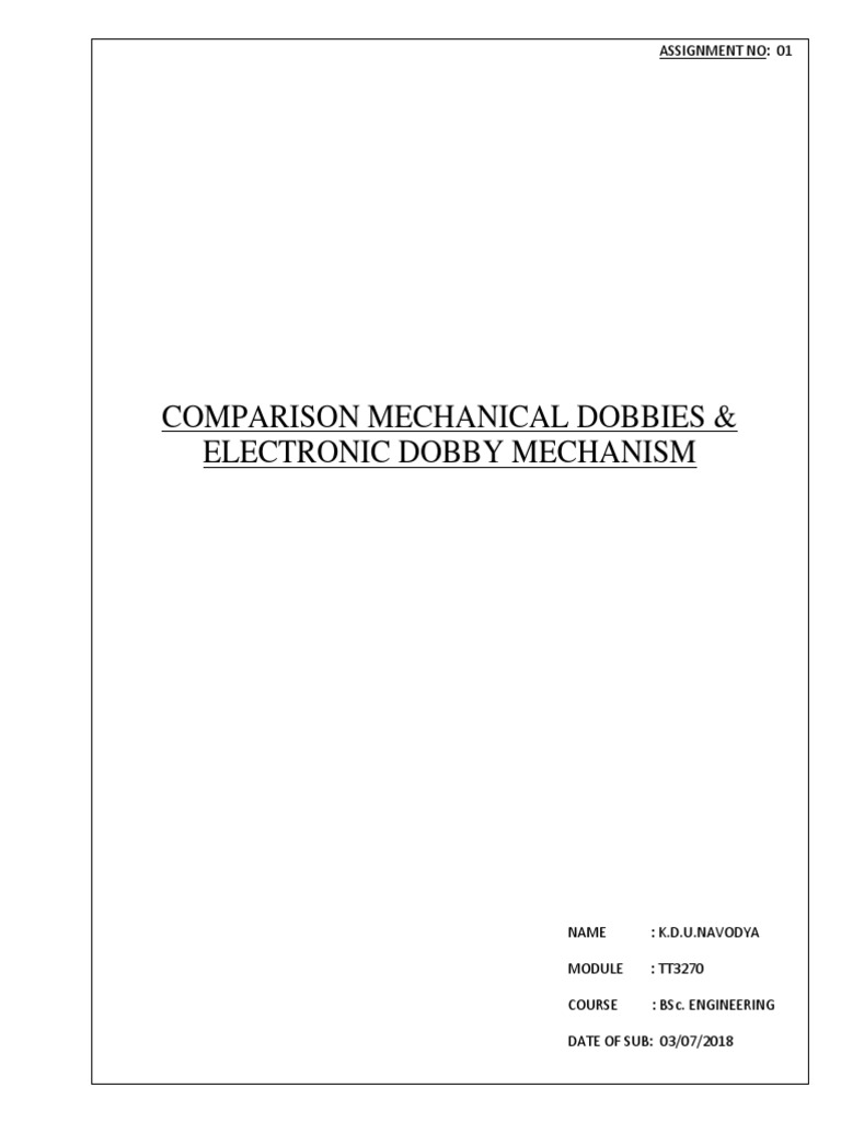 Dobby Comparison | PDF | Loom | Weaving