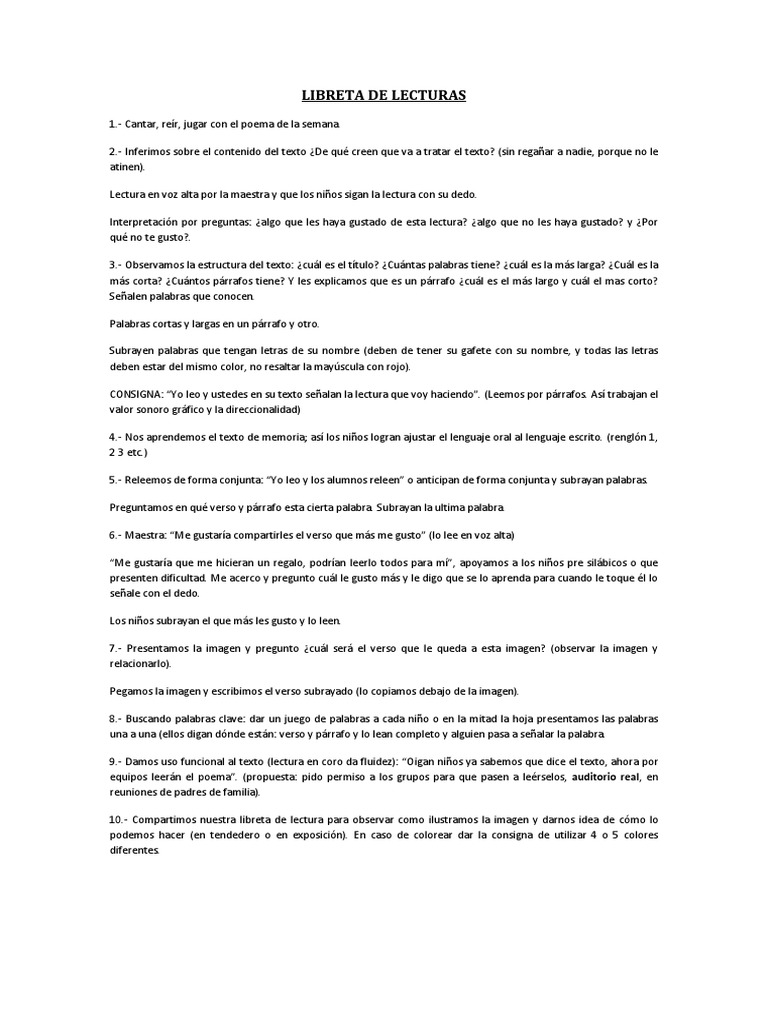 Libreta de Lecturas | PDF | Ocio