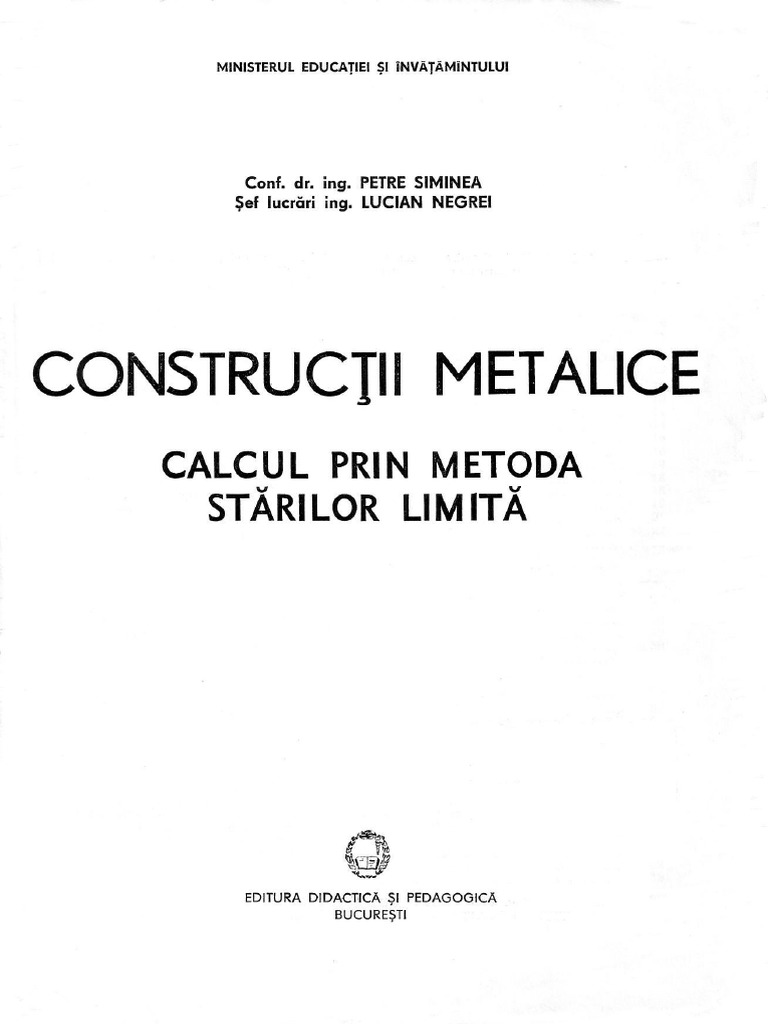 Siminea&Negrei Constructii Metalice | PDF