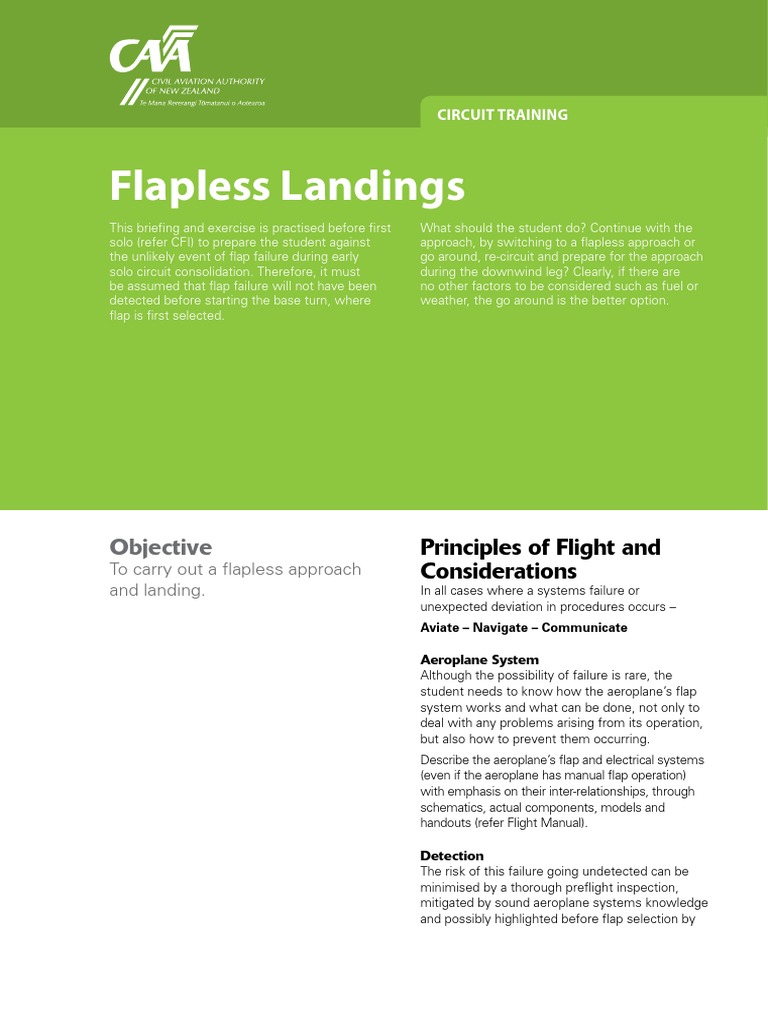 Flapless Landings | PDF | Flap (Aeronautics) | Stall (Fluid Mechanics)