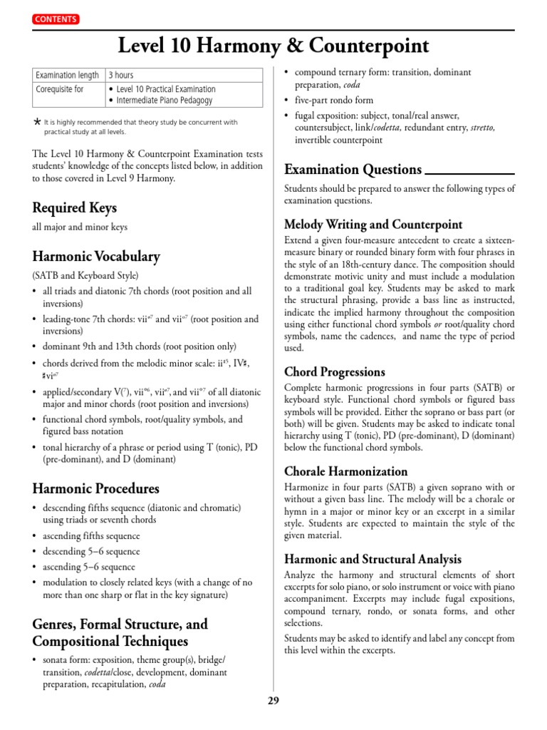 Level 10 Harmony & Counterpoint Guide | PDF | Chord (Music) | Harmony