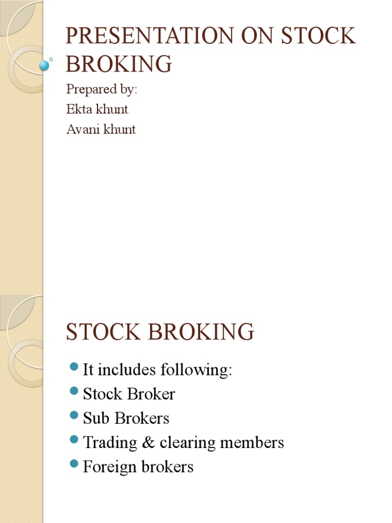 Stock Broking: Brokers and Sub Brokers | PDF | Stockbroker | Clearing ...