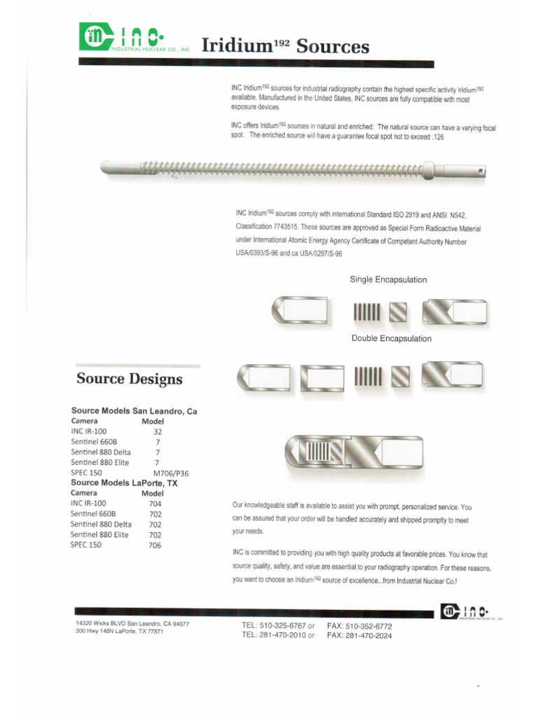 Iridium 192 | PDF
