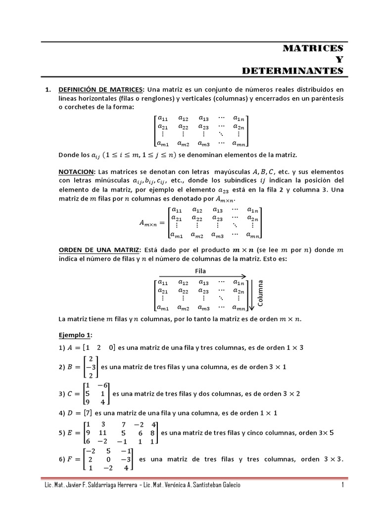 Matrices y Determinantes | PDF | Determinante | Matriz (Matemáticas)