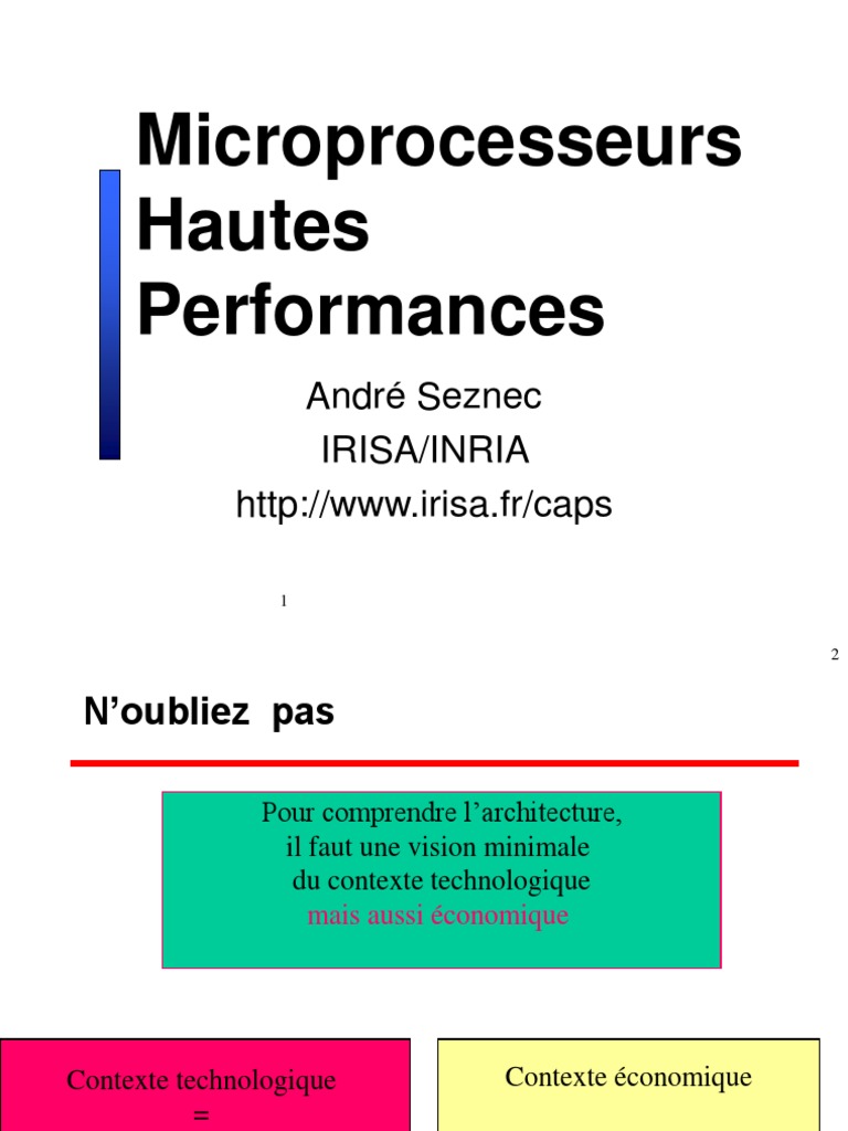 Microproc Enstb2001 | PDF | Processeur | Parallélisme (informatique)