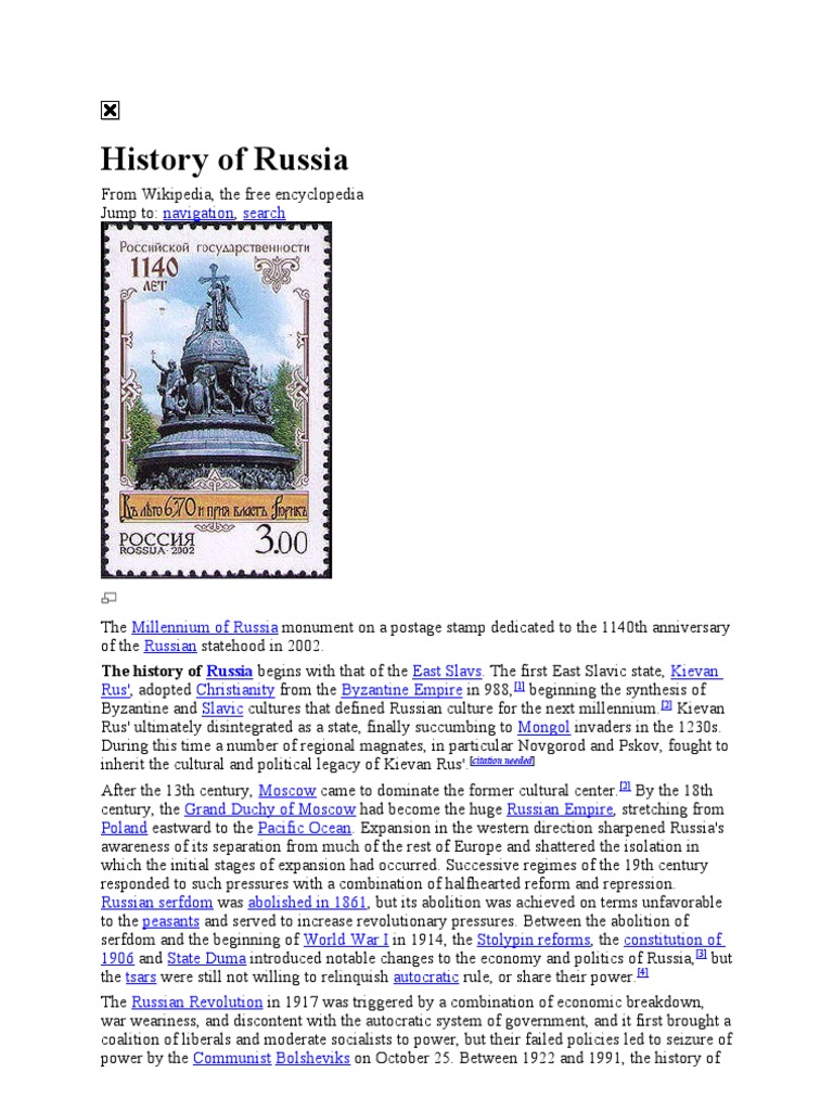 History of Russia | PDF | Russian Empire | Russia