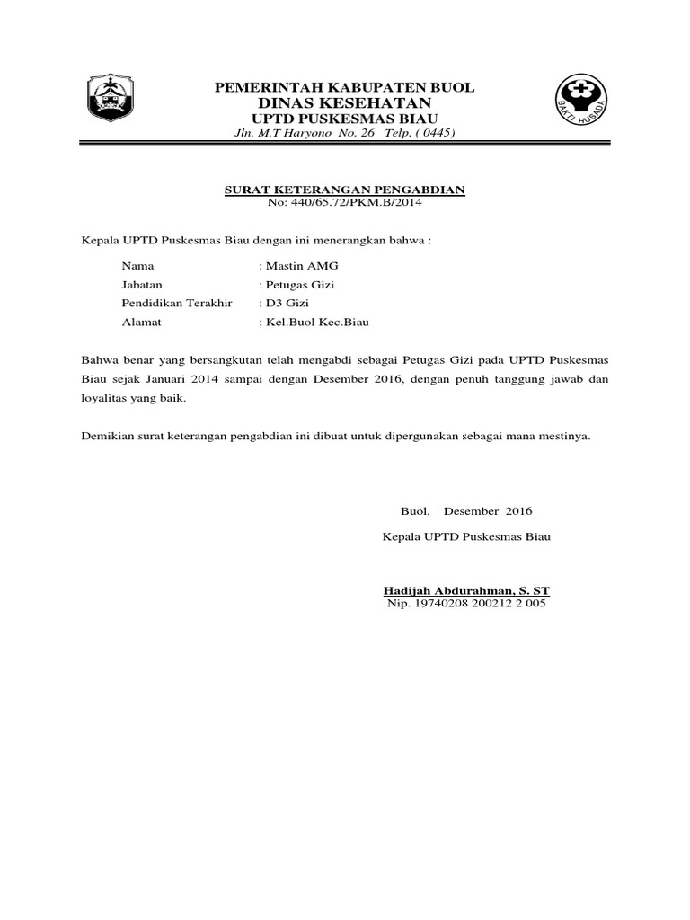 Surat Pengabdian | PDF