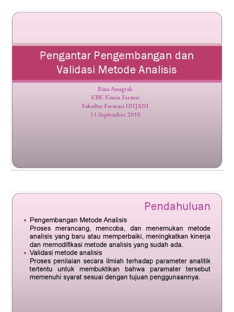 p2-3 Validasi Metode Analisis | PDF | Komputer