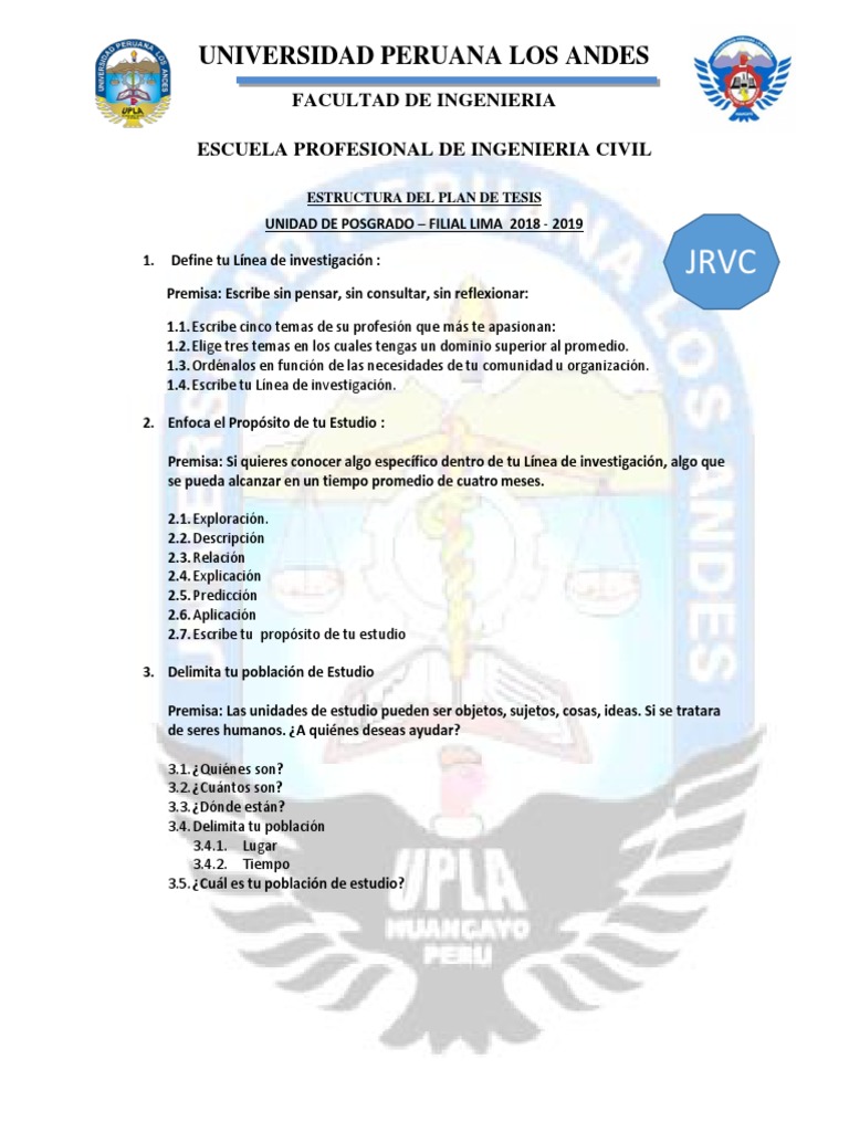 Estructura de Plan de Tesis Posgrado Upla | Descargar gratis PDF ... Estructura de Plan de Tesis Posgrado Upla | Descargar gratis PDF ...