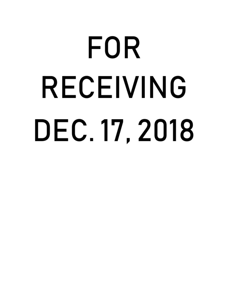 For Receiving | PDF