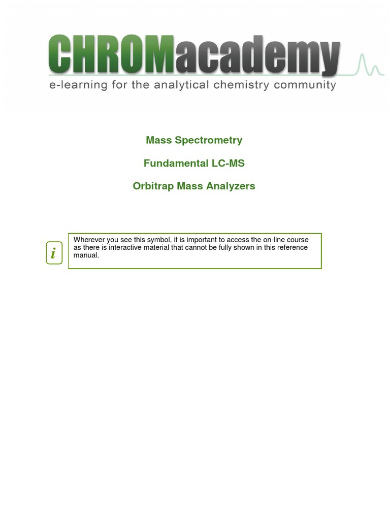 Fundamental LC-MS Orbitrap Mass Analyzers PDF | PDF | Mass Spectrometry | Molecular Physics
