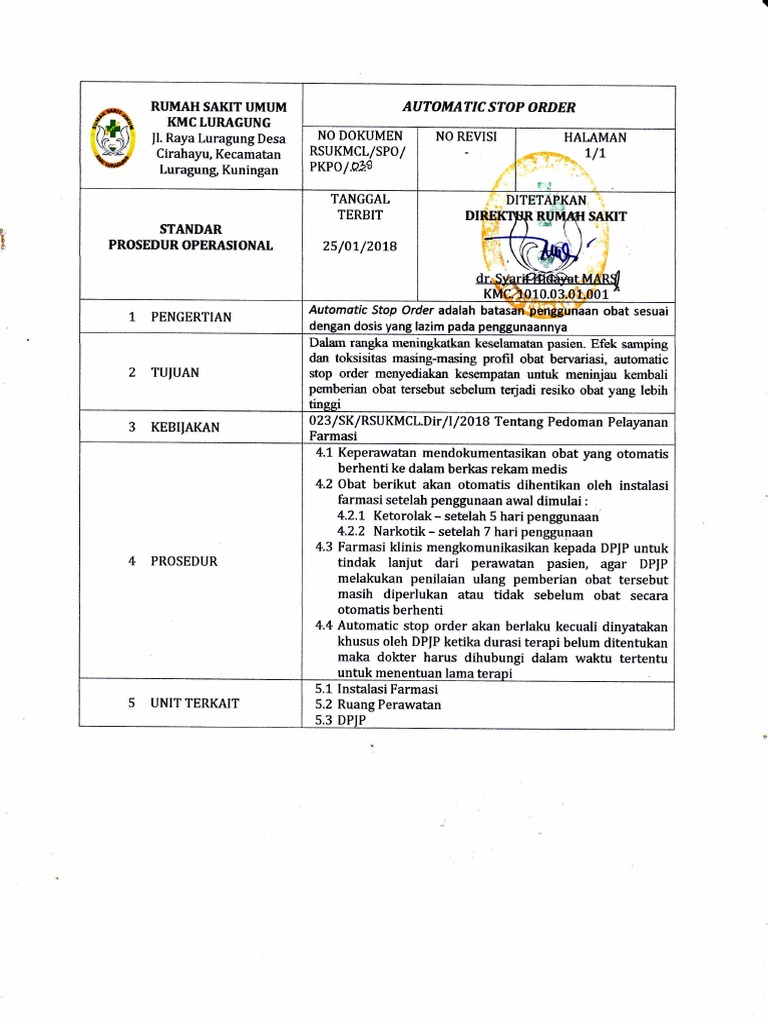 Spo Automatic Stop Order