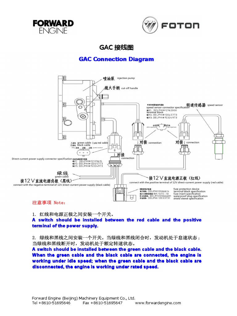 Diagram and Instructions for Proper Wiring Connections of a GAC Engine ...