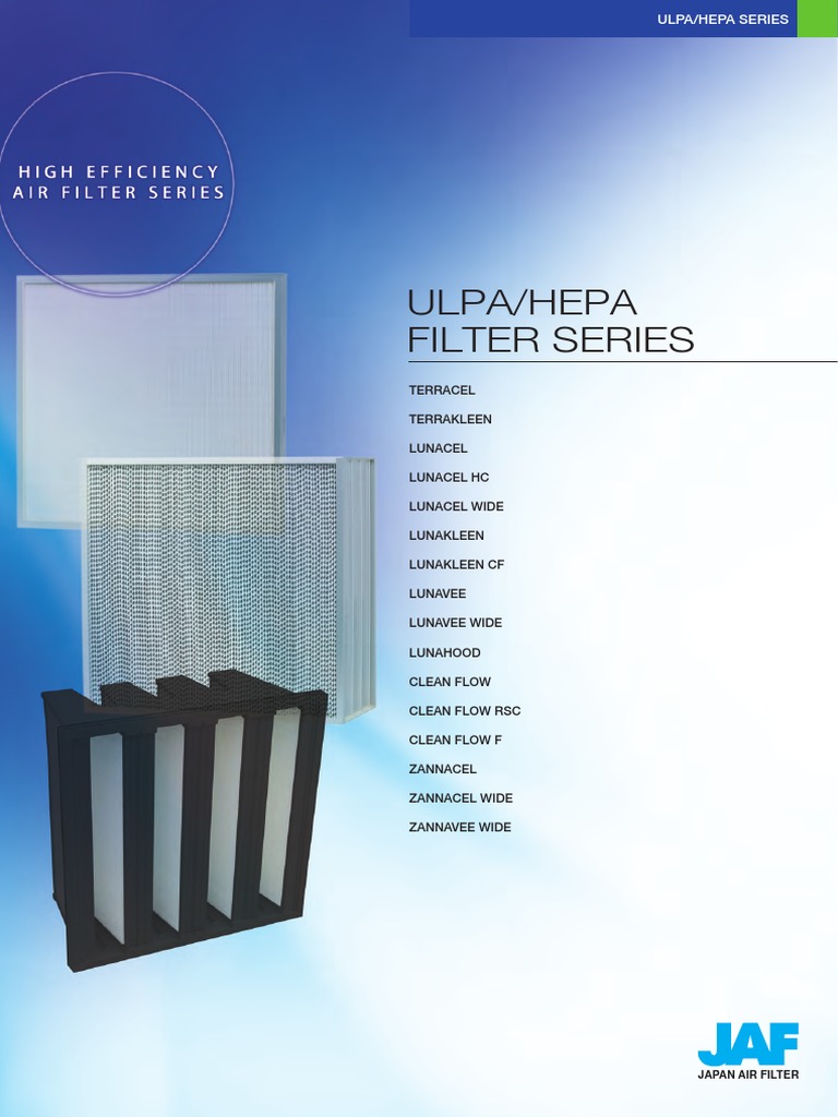 JAF HEPA Filter Catalog | Humidity | Chemistry