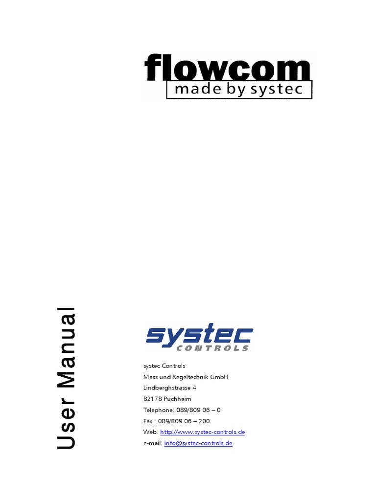 Flowcom Systec | PDF | Menu (Computing) | Gases