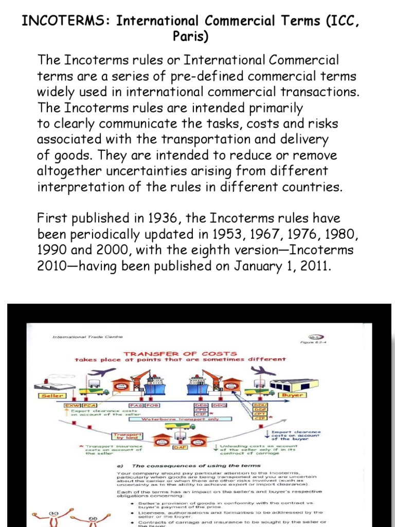 Incoterms | PDF | Business Law | Supply Chain Management