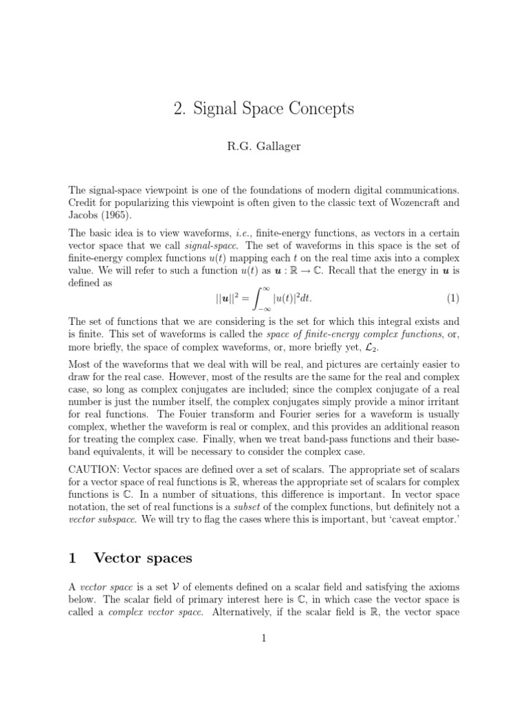 Signal Space | PDF