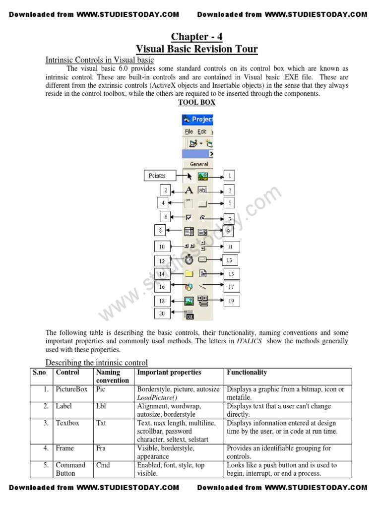 Visual Basic Intrinsic Controls Guide | PDF | Component Object Model ...