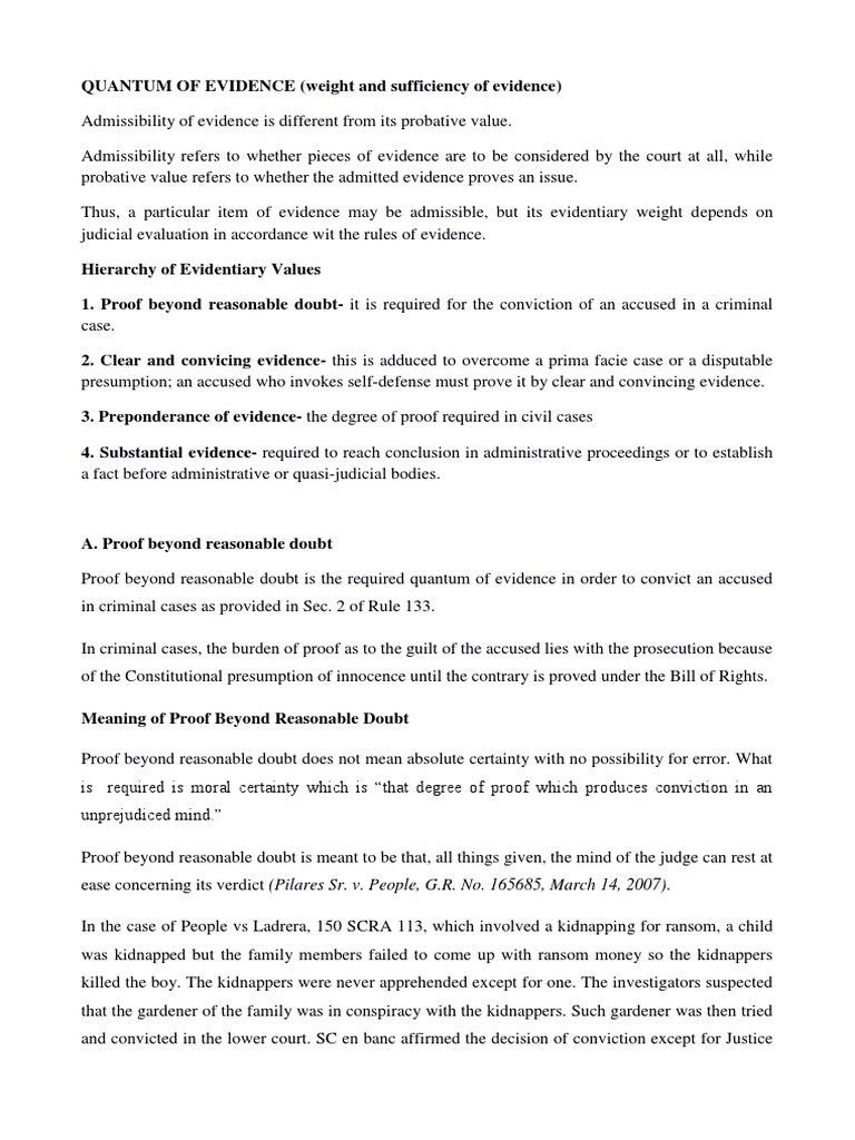 Evidence REPORT GUIDE - Proof Beyond Reasonable Doubt | PDF | Burden Of ... Evidence REPORT GUIDE - Proof Beyond Reasonable Doubt | PDF | Burden Of ...