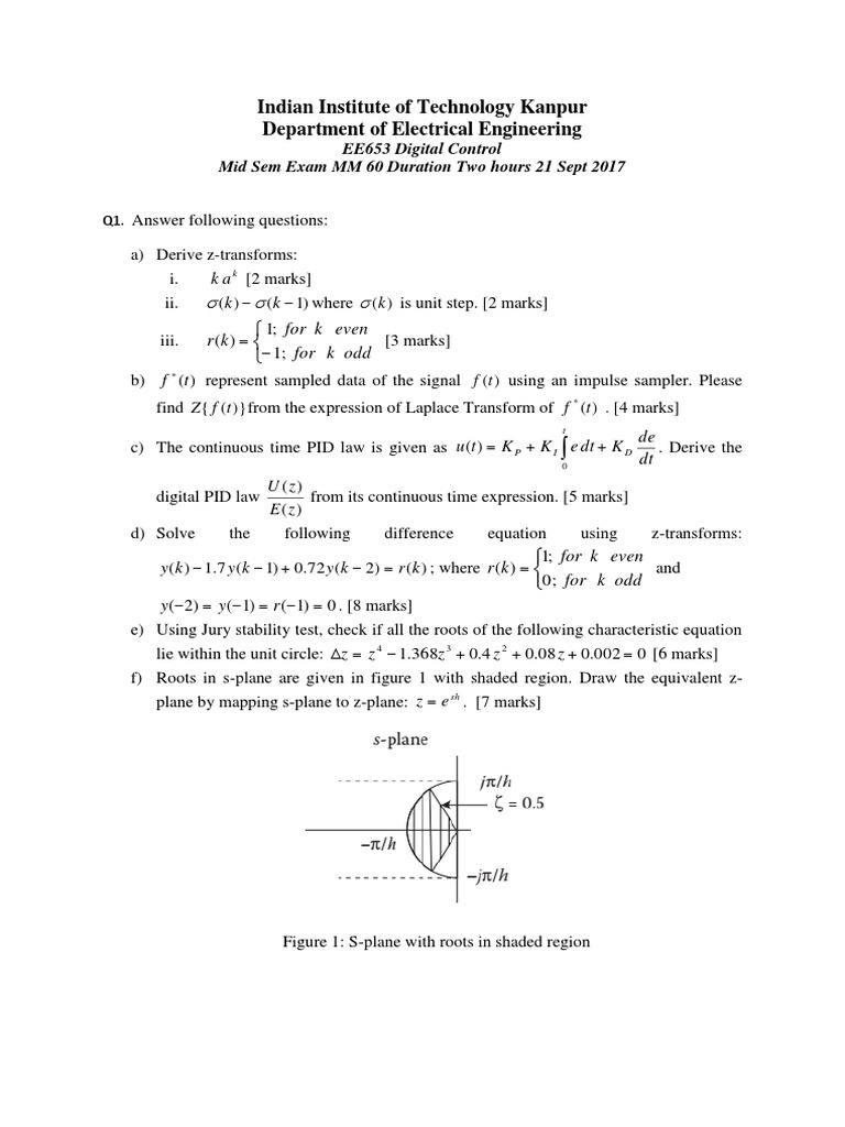 Ee653 Midsem 2017 | Download Free PDF | Applied Mathematics | Electrical Engineering