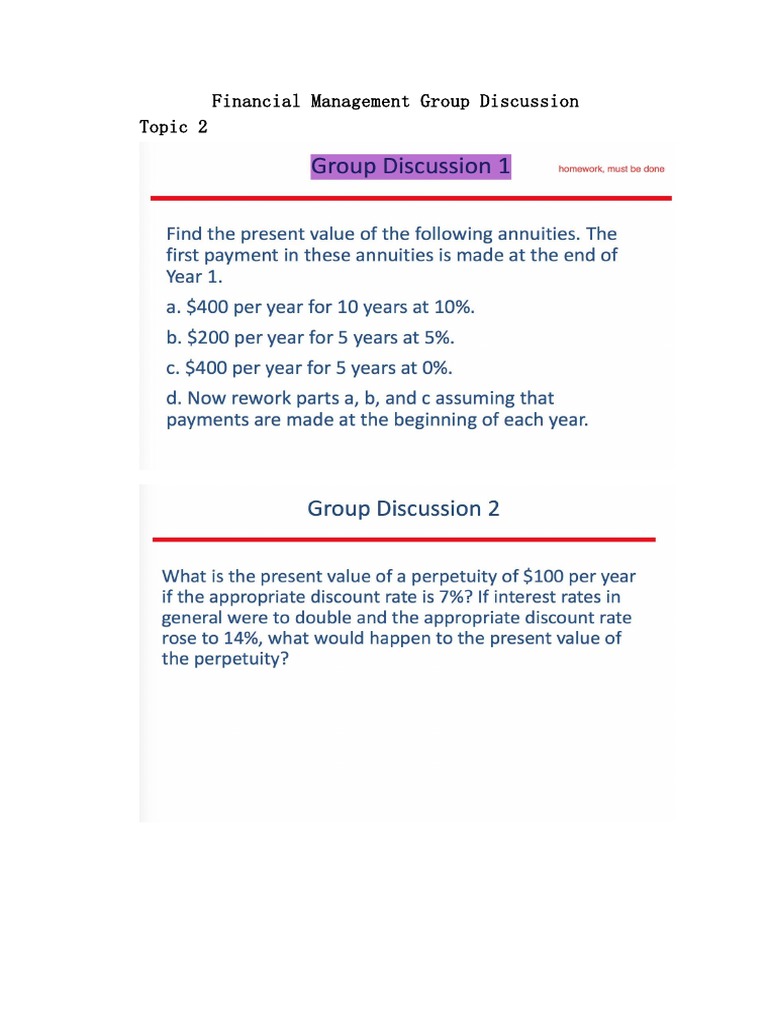Financial Management Group Topics Overview | PDF