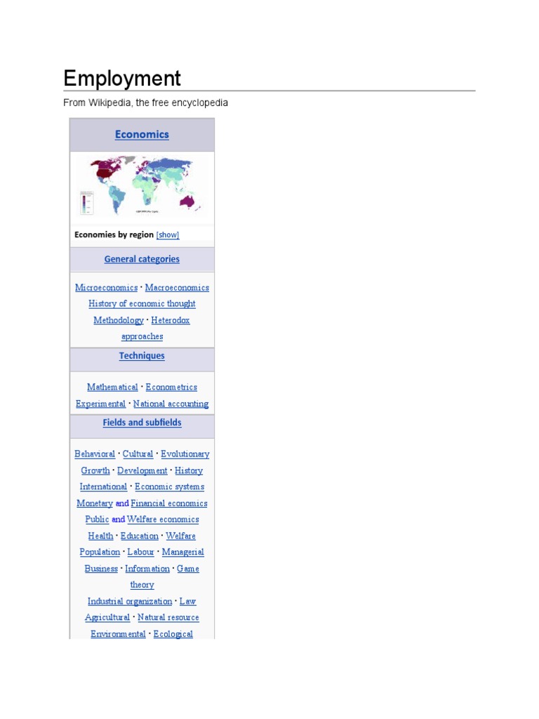 Employment: Economics | PDF | Employment | Labour Economics
