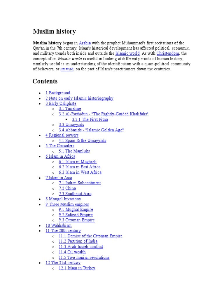 Muslim History | PDF | Caliphate | Ottoman Empire