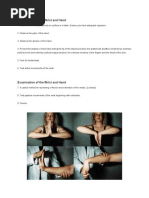 OSCE Checklist Hand Wrist Examination | PDF