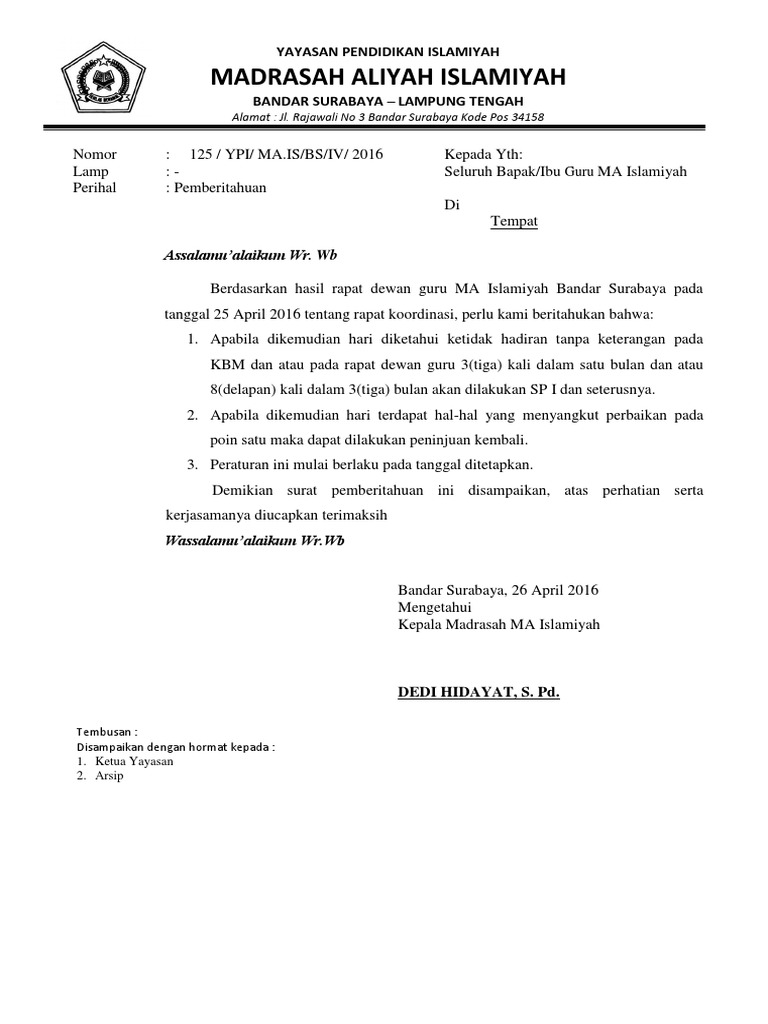 SURAT Tembusan | PDF