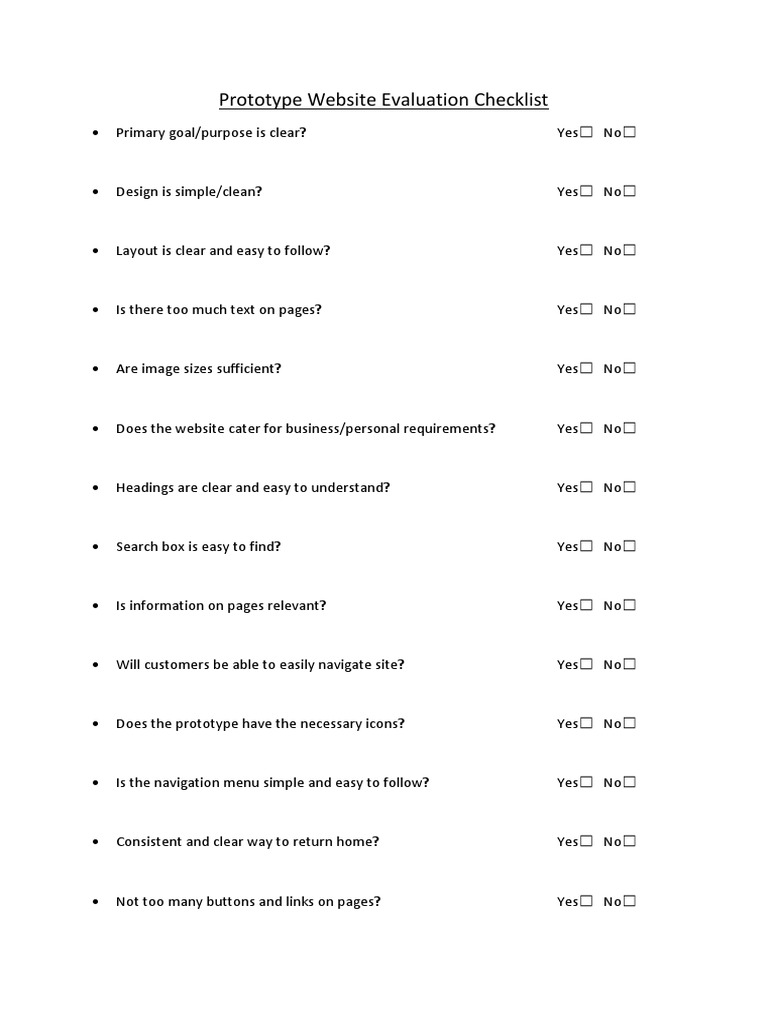 Eval Checklist | PDF