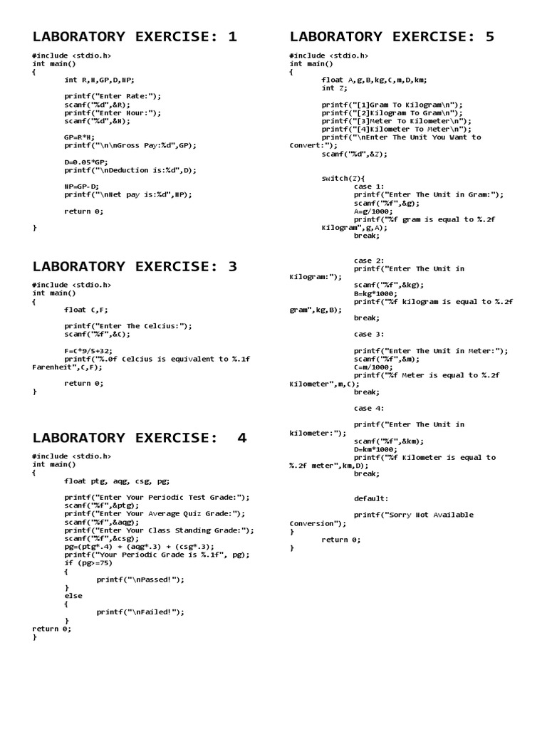 Laboratory Exercise: 1 Laboratory Exercise: 5 | PDF | Computer ...
