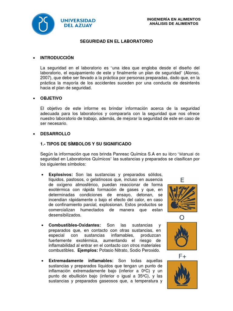 Seguridad en Laboratorios de Alimentos | PDF | Laboratorios | Alimentos