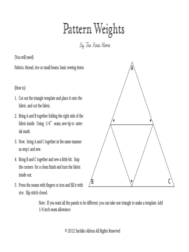 DIY Pattern Weights Tutorial | PDF | Sewing | Seam (Sewing)