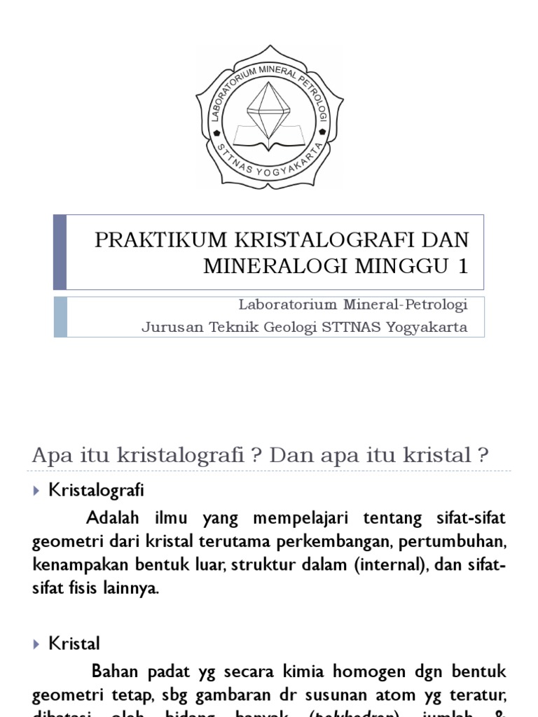 Praktikum Kristalografi Dan Mineralogi Minggu 1 | PDF