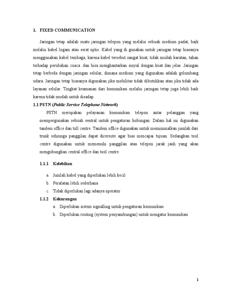 Fixed Communication | PDF