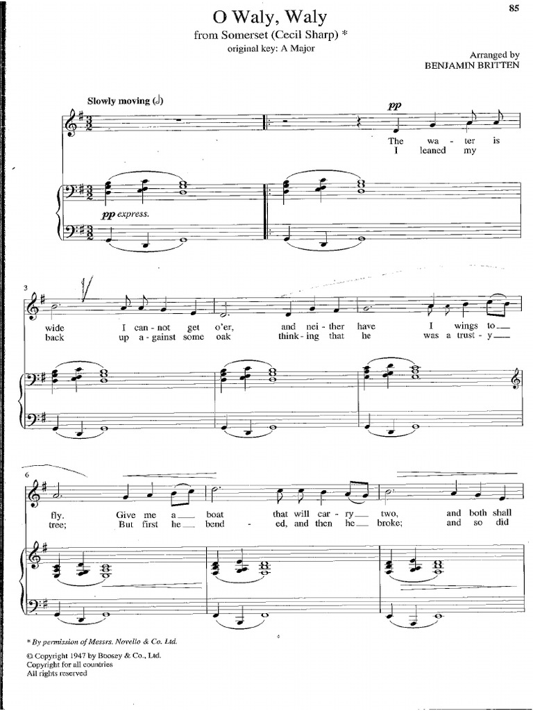 O Waly Waly - Britten | PDF