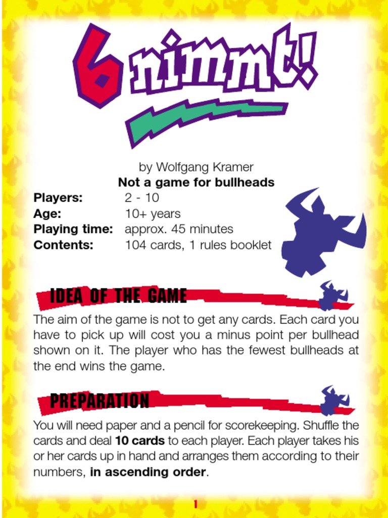 6 Nimmt - en PDF | PDF | Card Games | Toys