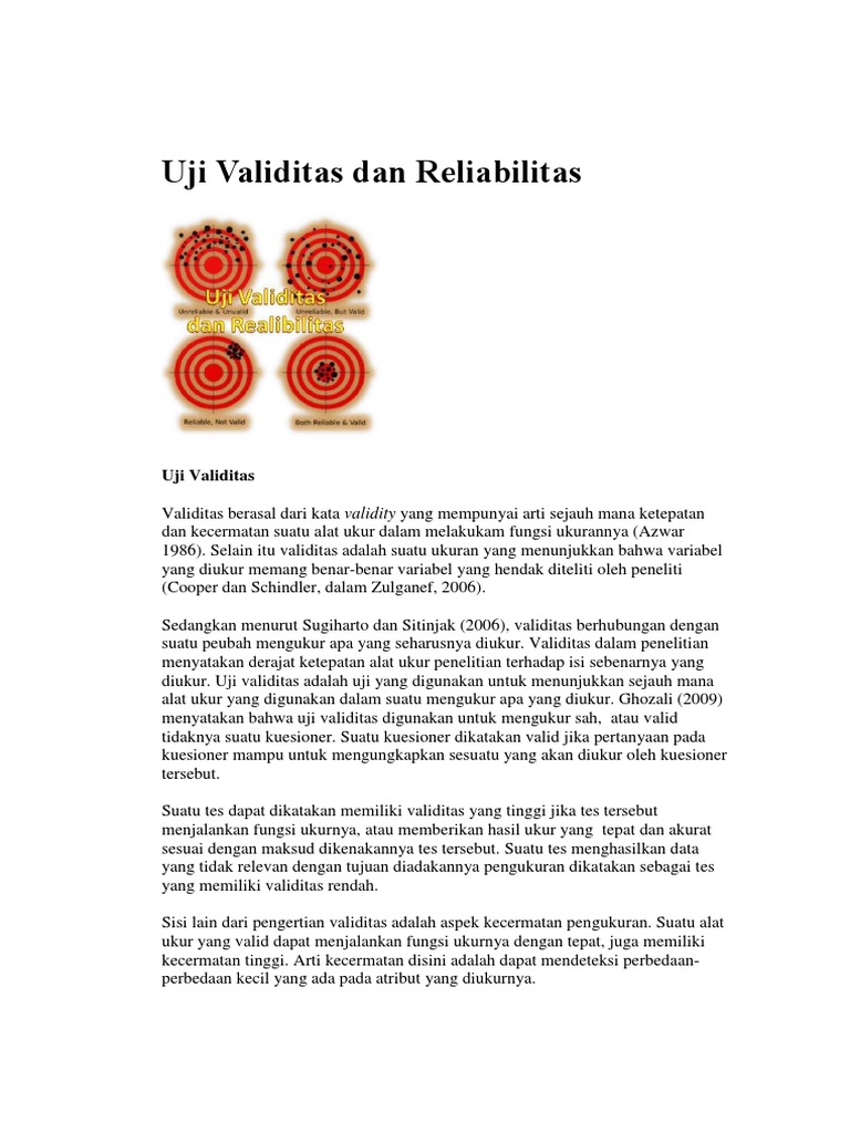 Uji Validitas Dan Reliabilitas | PDF | Karier & Perkembangan | Komputer