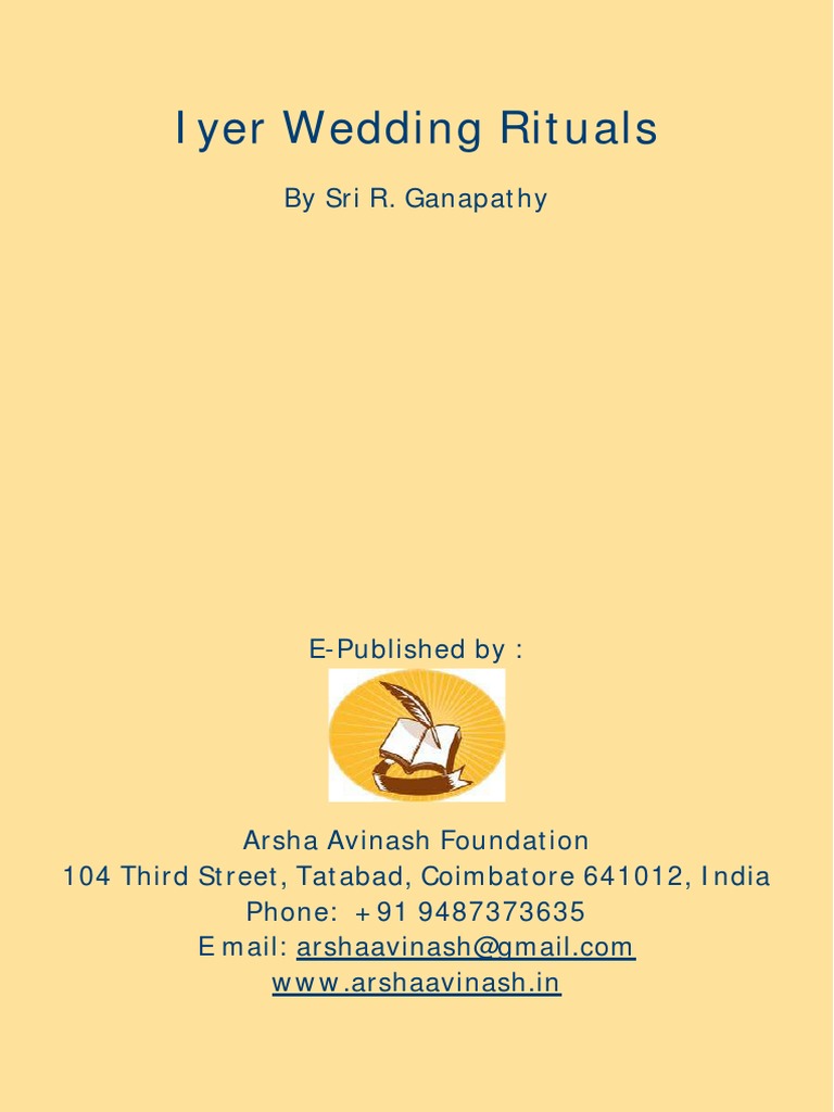 Iyer Wedding Rituals | PDF | Wedding | Vedas