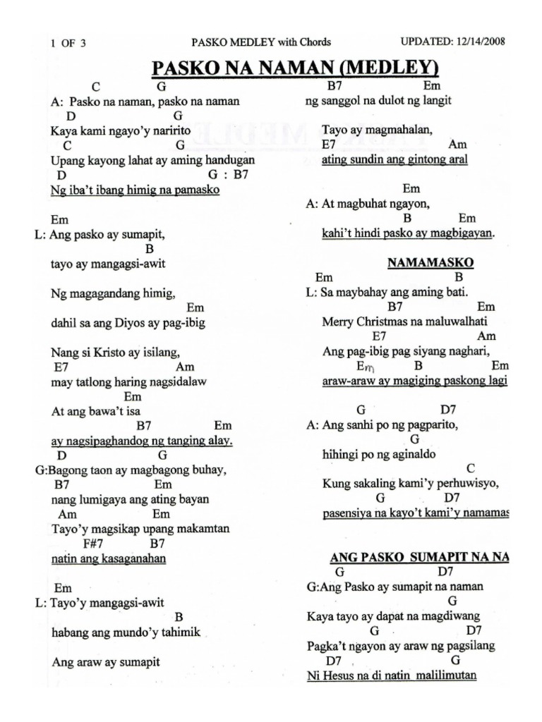 Pasko Na Medley Music Sheet PDF | PDF
