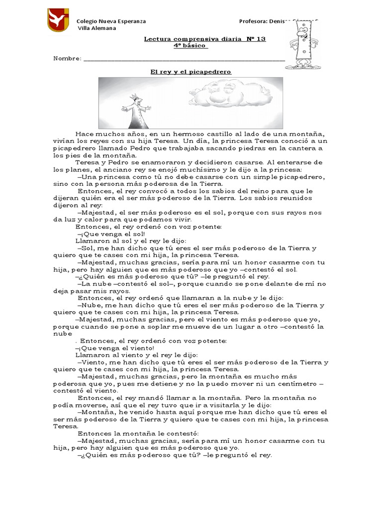 El rey y el picapedrero: fábula educativa | PDF | Ocio