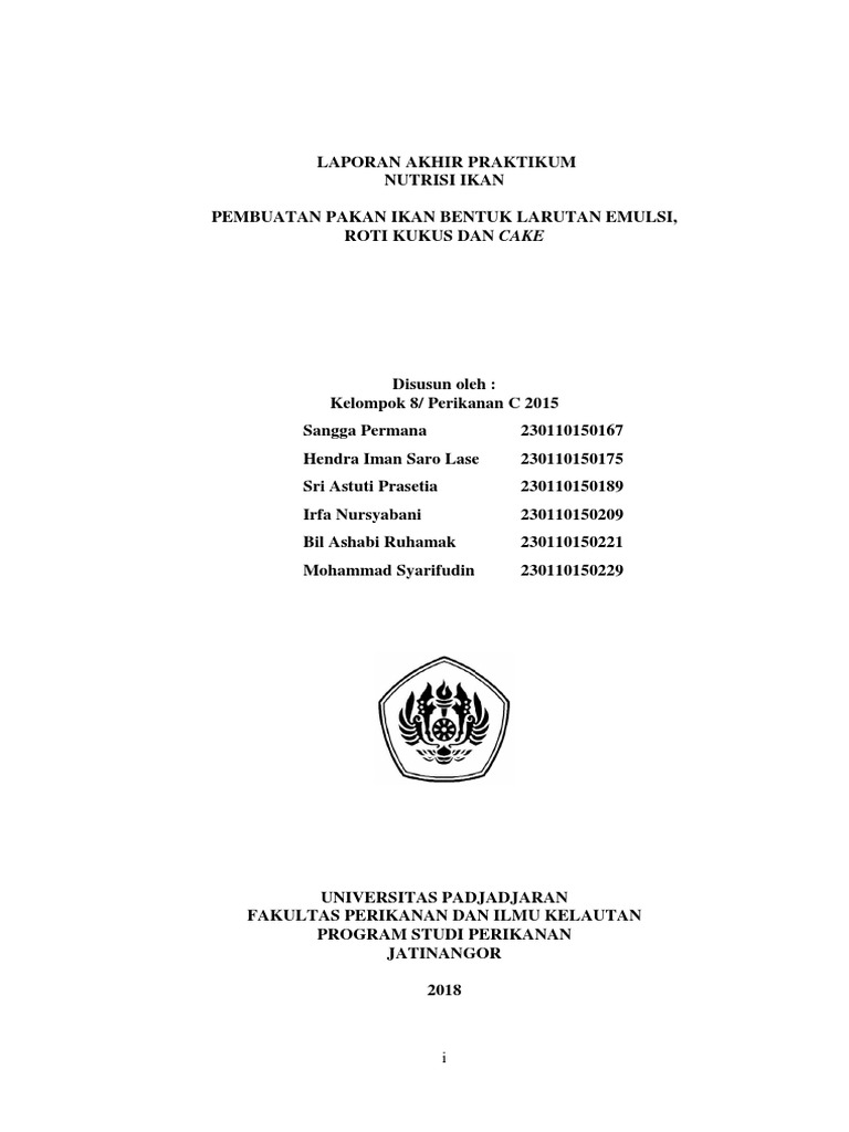 Pakan Ikan Bentuk Cake dan Emulsi | PDF | Sains & Matematika