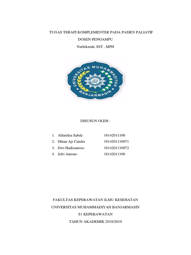 Tugas Terapi Komplementer Pada Pasien Paliatif | PDF