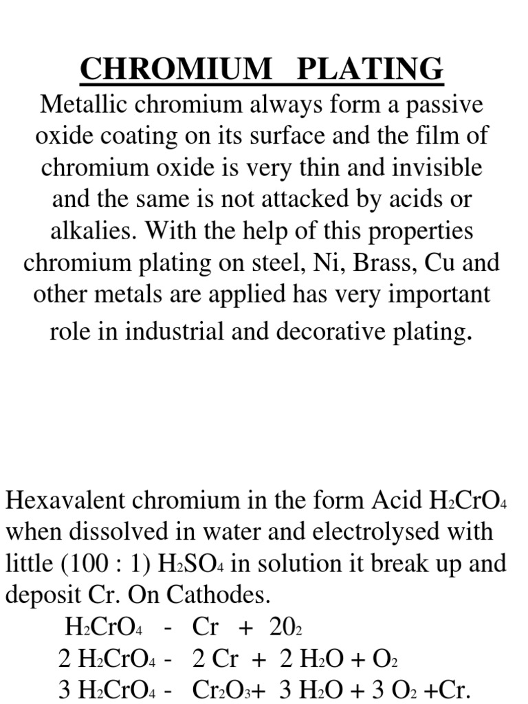 Chromium Plating | PDF | Chromium | Chemical Substances