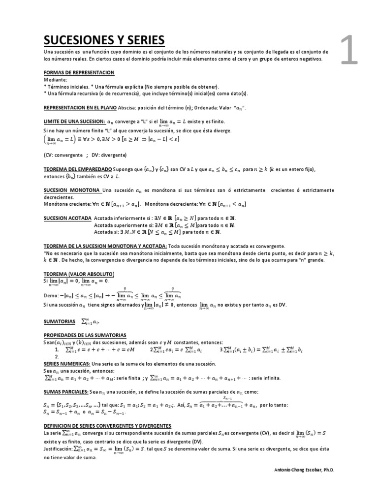 Sequences Series Theory | PDF | Series (Matemáticas) | infinito
