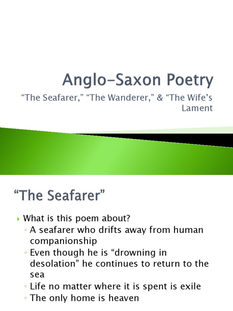 "The Seafarer," "The Wanderer," & "The Wife's Lament | PDF | Poetry