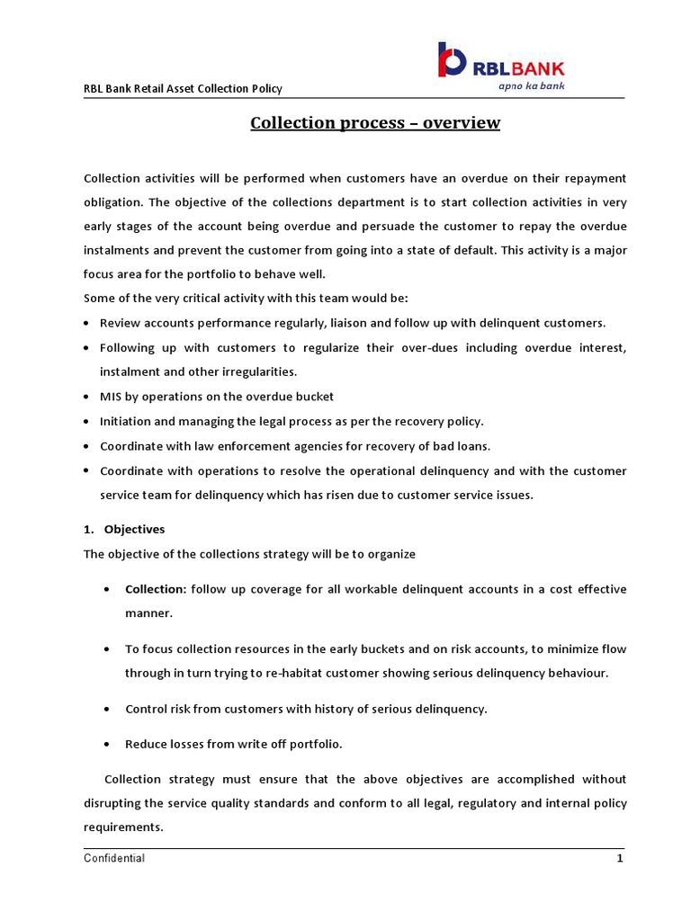Retail Collection Policy | PDF | Repossession | Banks